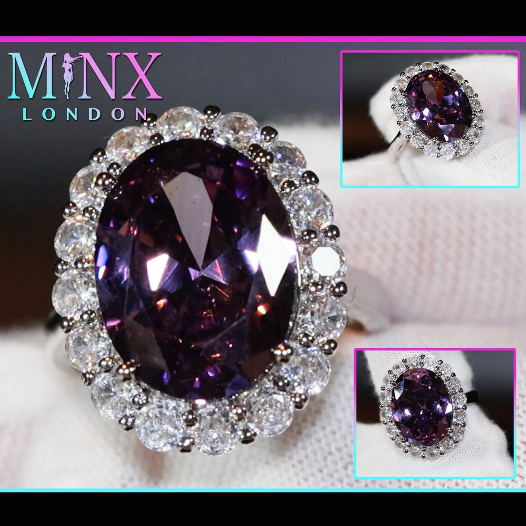 Purple Diamond Ring | Purple Diamond Engagement Ring | Purple Amethyst ...