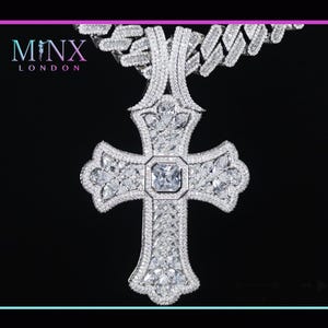 Iced Out Cross Pendant | Men's Big Diamond Cross Pendant | Big Silver ...