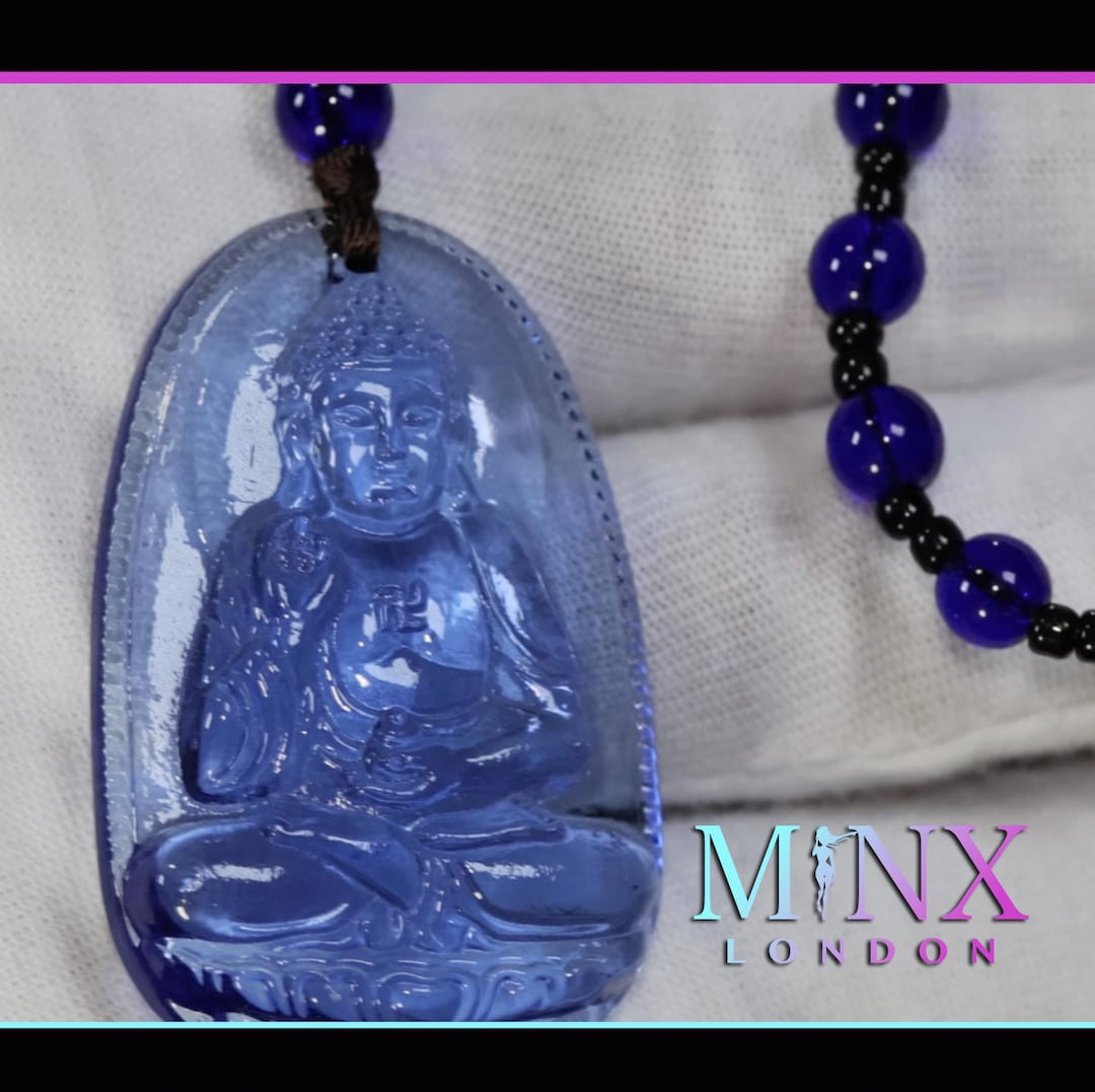 Jade Necklace | Blue Jade Necklace | Buddha Pendant | Buddha Necklace ...