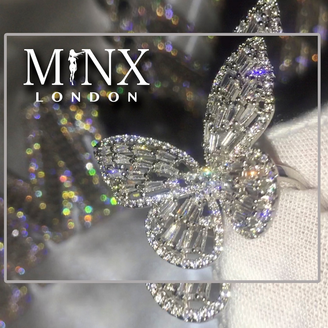 Diamond Butterfly Ring Butterfly Ring Womens Diamond Ring - Etsy