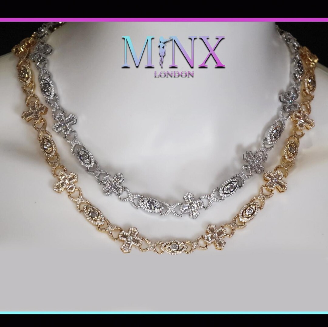 Infinity Link Chain | Infinity Link Cross Chain | Iced Out Necklace ...