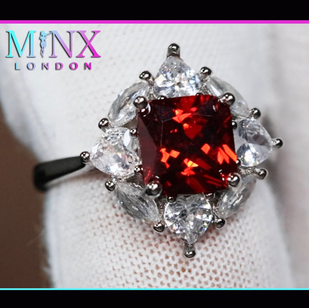 Red Diamond Ring | Womens Cushion Cut Red Diamond Ring | Ruby ...