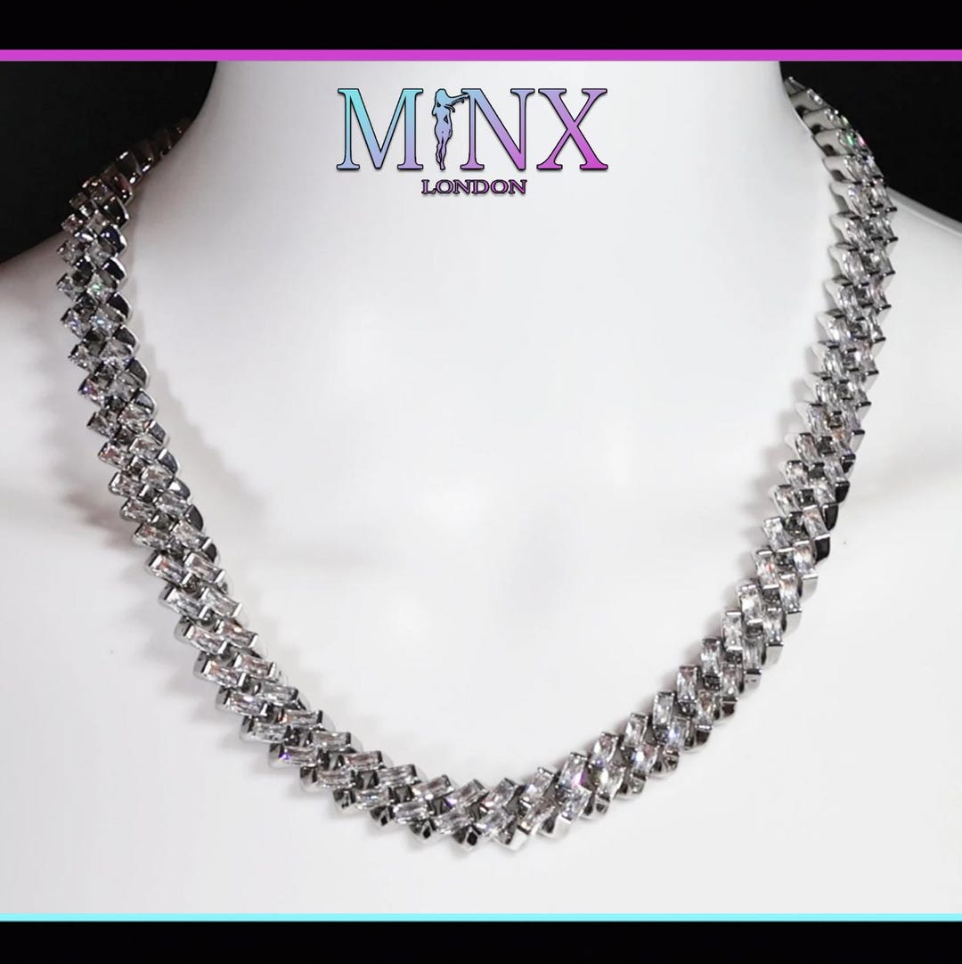 Iced Out Chain | Iced Out Necklace | Baguette Diamond Cuban Necklace ...