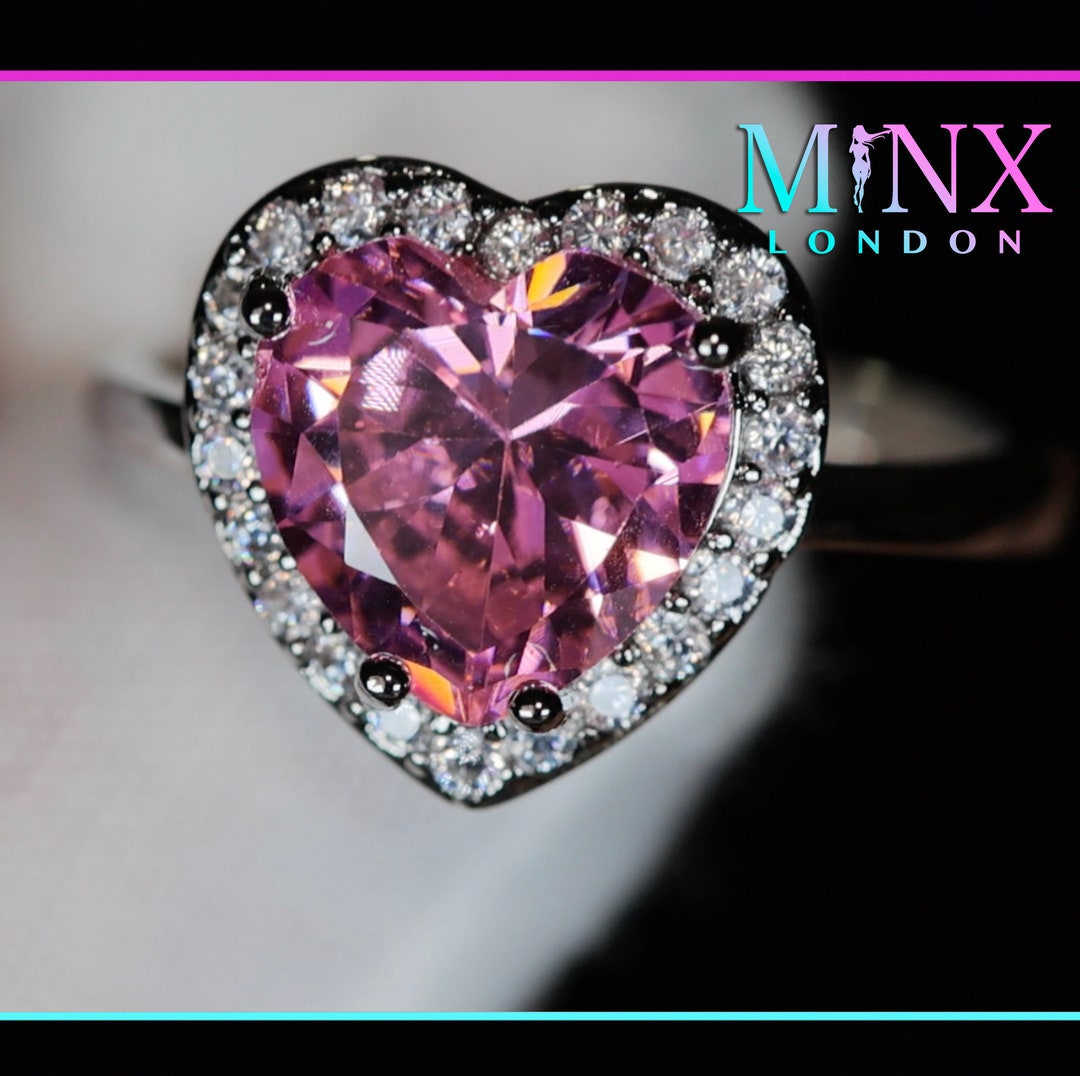 Pink Heart Cut Diamond Ring | Pink Diamond Ring | Diamond Heart Ring ...