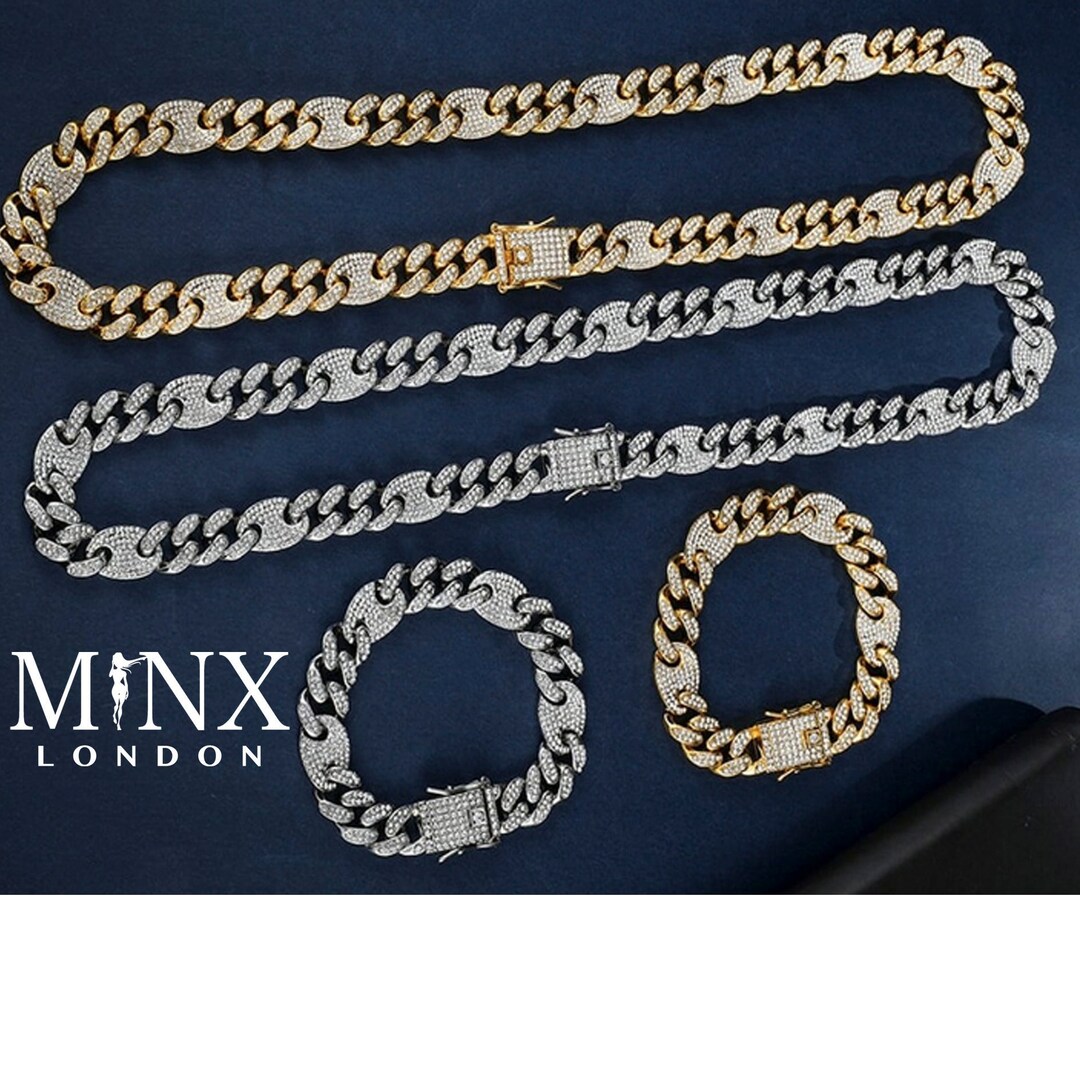 Iced Out Chain Iced Out Necklace Iced Out Bracelet Mens Etsy