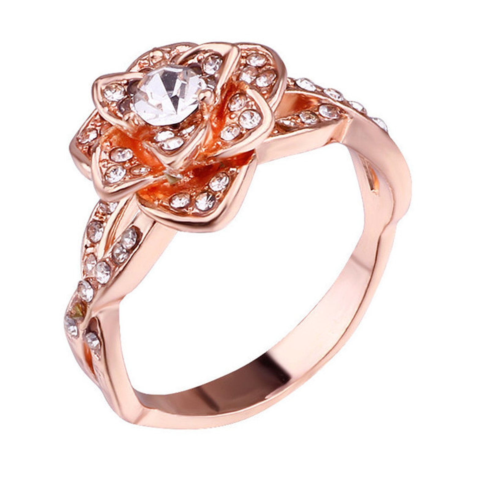 Flower Shape Ring Rose Ring Rose Gold Ring Womens Flower - Etsy UK