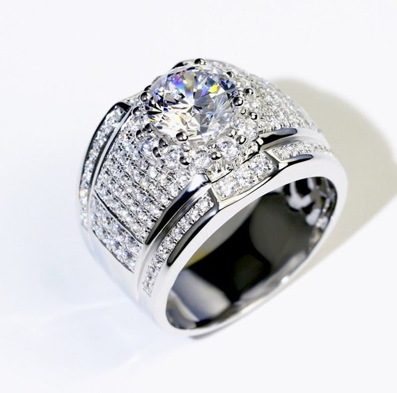 Iced Out Ring / Mens Iced Out Rings / Womens Iced Out Ring | Etsy