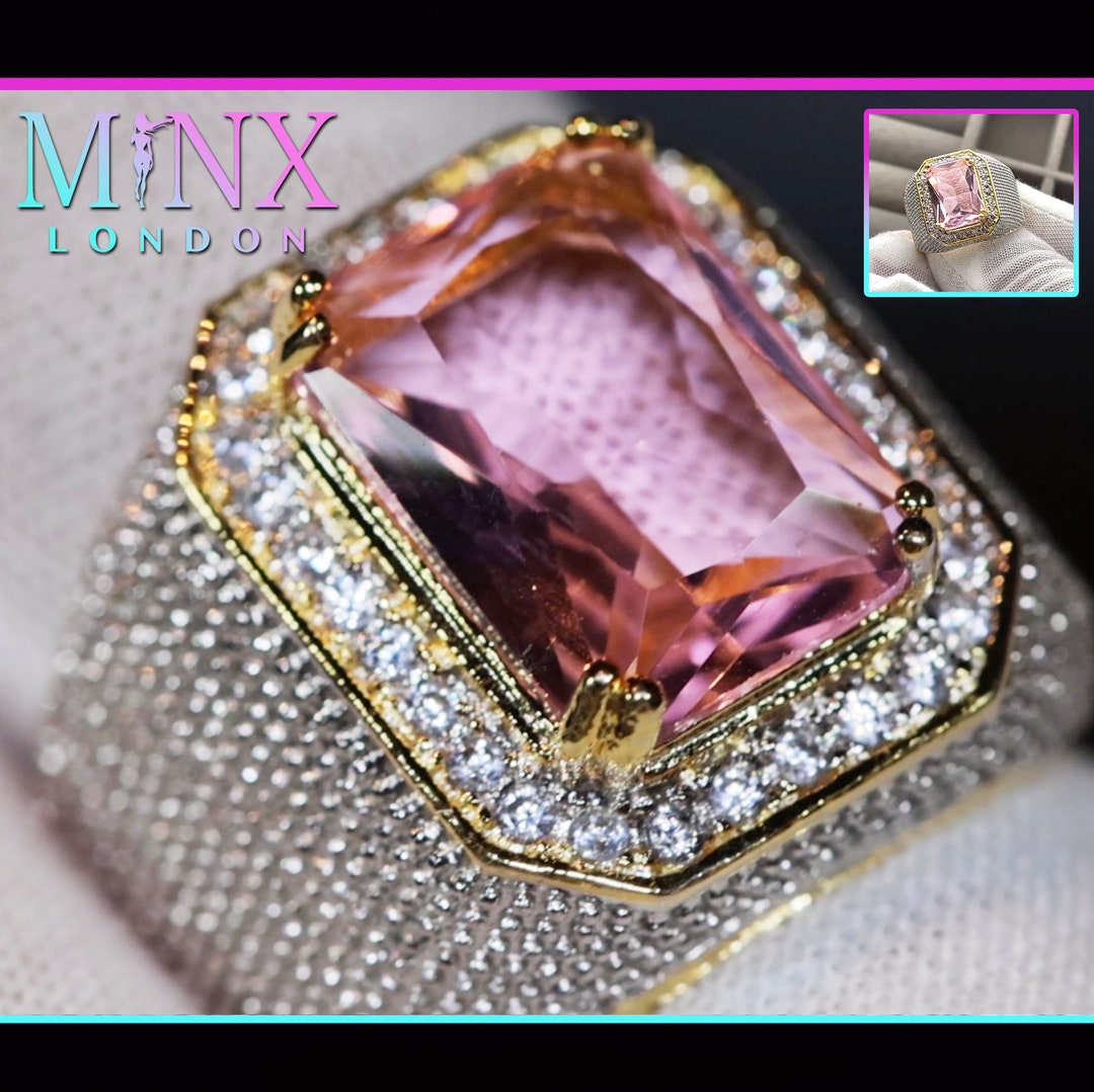 Big Pink Diamond Ring | Gold Pink Diamond Ring | Womens Pink Diamond ...