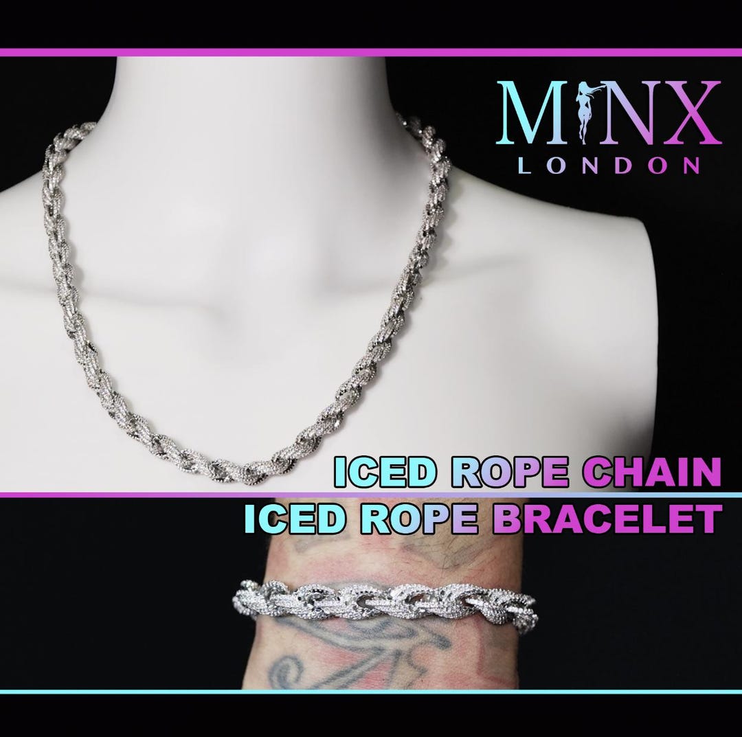 Diamond Rope Chain | Iced Out Rope Chain | Hip Hop Rope Chain | Diamond ...