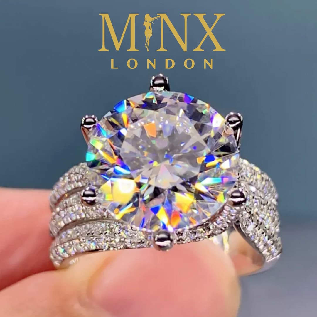 Big Carat Engagement Ring Womens Big Diamond Ring Womens - Etsy UK