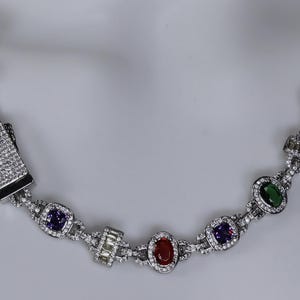 Rainbow Diamond Necklace | Rainbow Diamond Chain | Multi Coloured ...