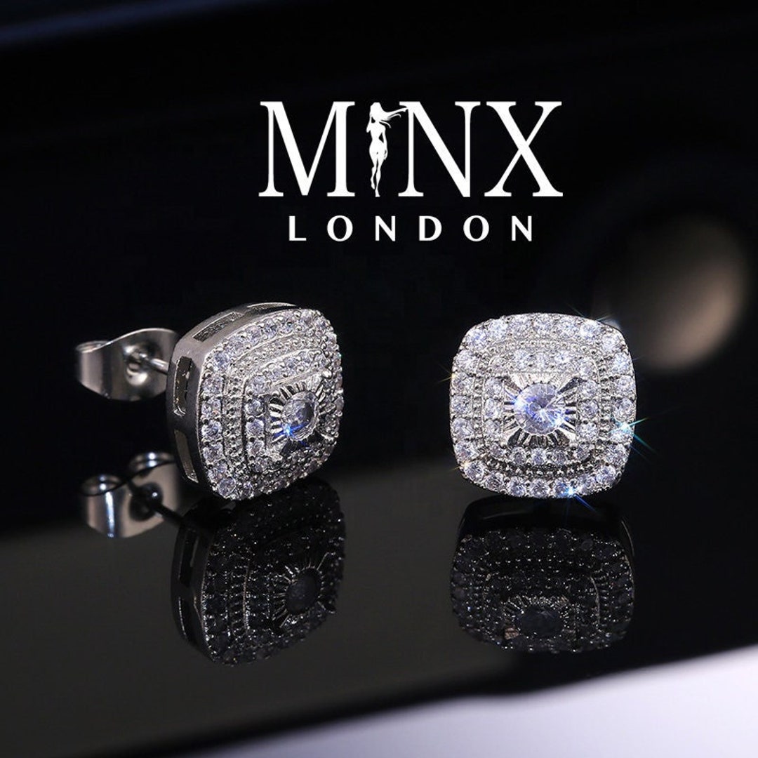 Iced Out Earrings Diamond Earrings Womens Earrings - Etsy UK