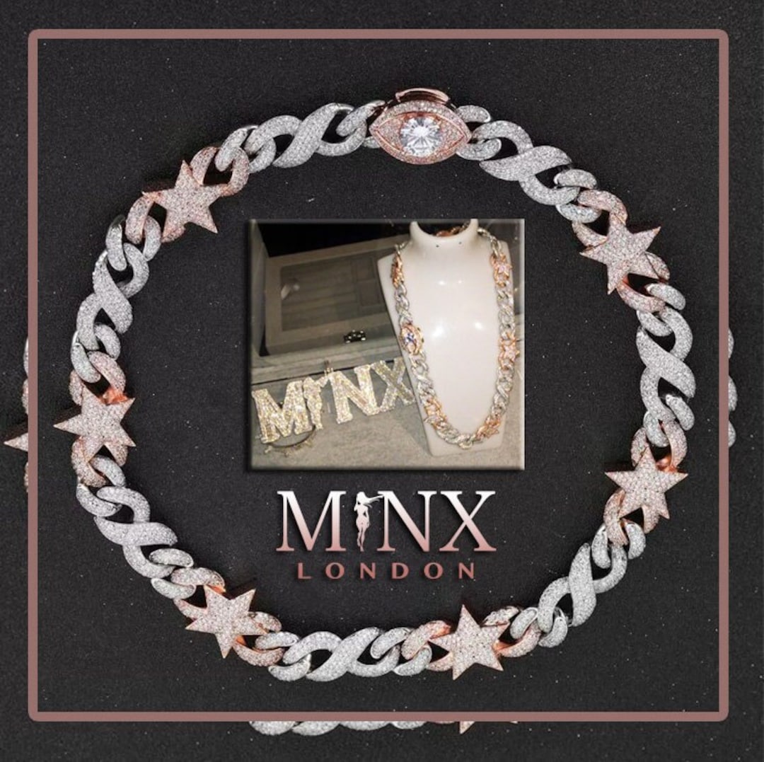 Iced Out Chain Iced Out Necklace Infinity Link Chain Hip - Etsy