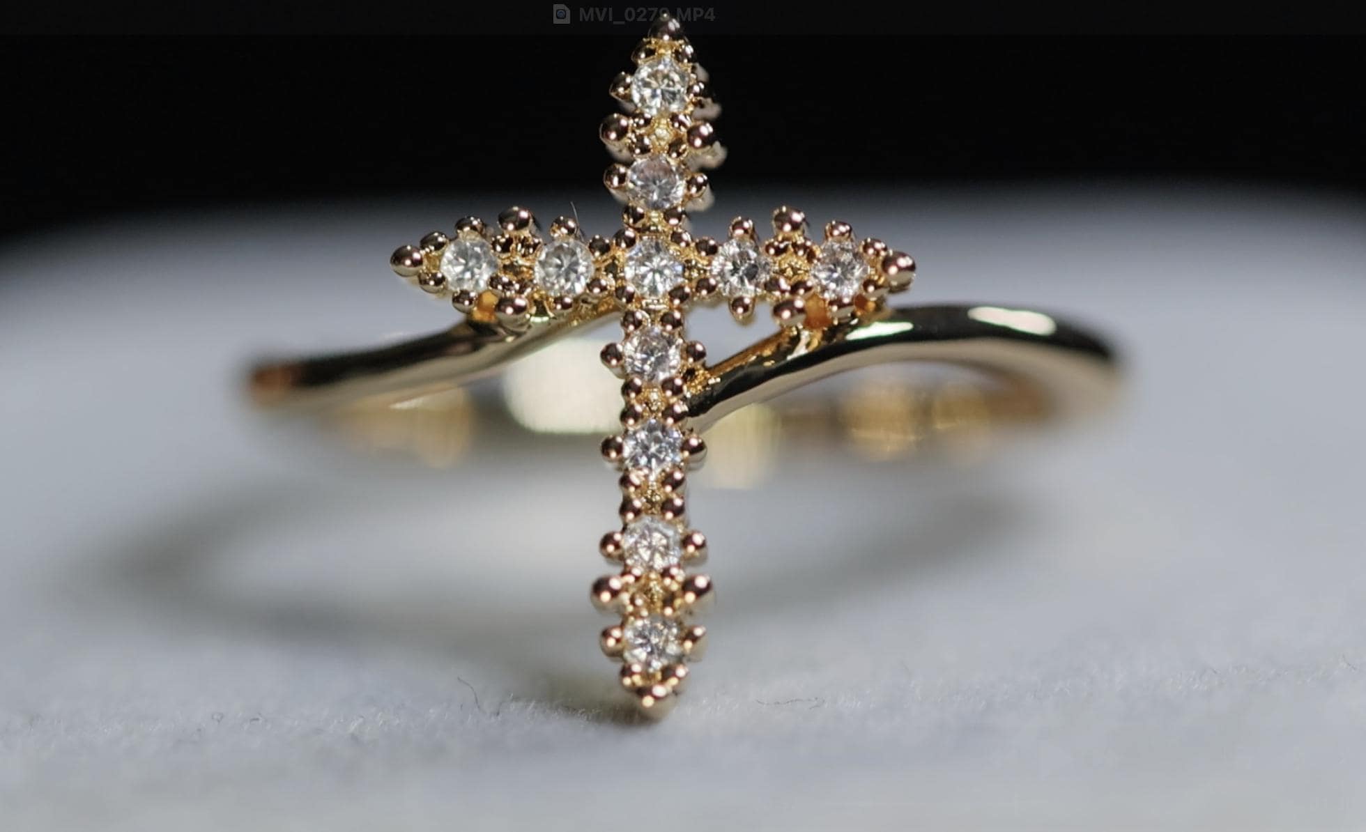 Gold Diamond Cross Ring | Women's Cross Ring - Etsy