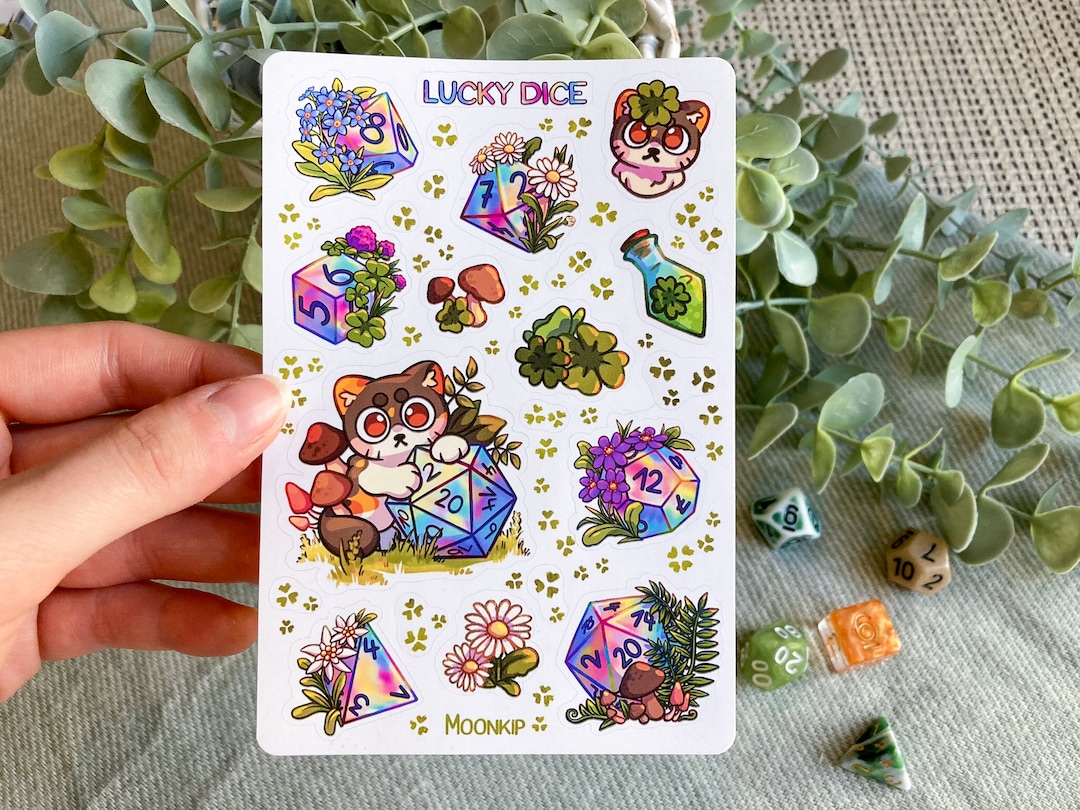 Dnd Sticker Sheet, Cute Cat Stickers, Sticker Pack, Dungeons and ...