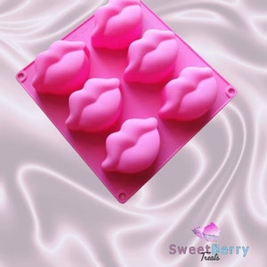 6 Cavity Pink Lips Mold - Kiss Lips Silicone Mold, Candy Mold, Soap ...