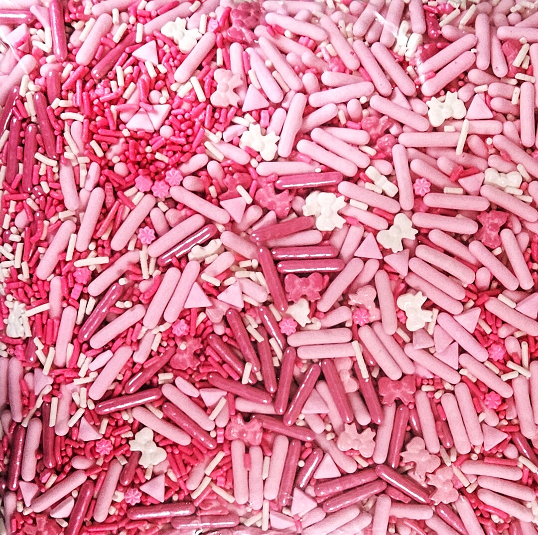 Barbie Theme Sprinkles Pink and White Rods, Sprinkles, Bowties - Etsy