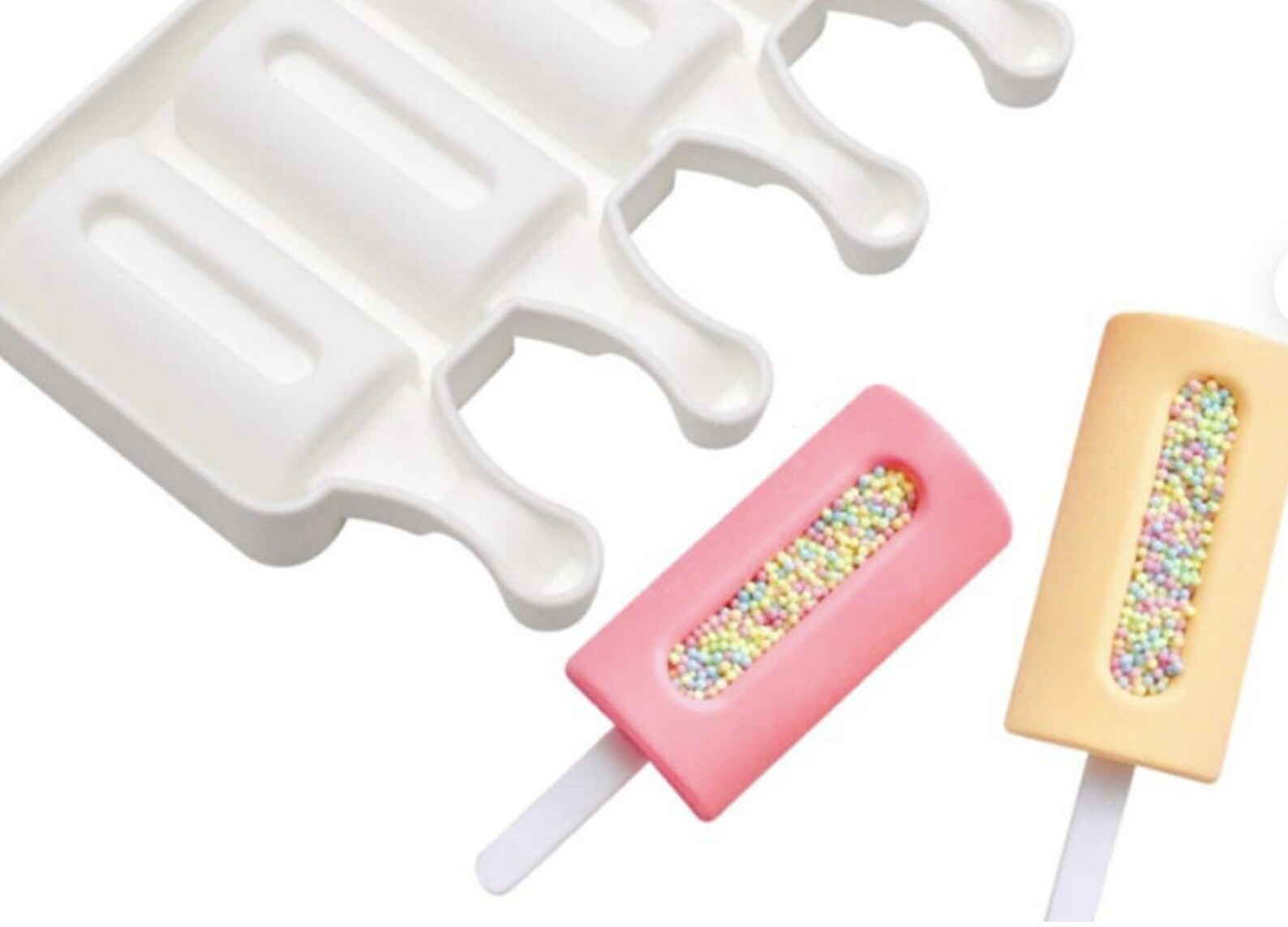 POPSICLE MOLD (4 Cavity), Sprinkle Cylinder Cakesicle Mold, Ice Cream ...