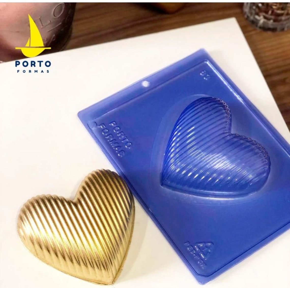 Striped Heart 500g Shell Chocolate 3 Pc Mold Mold - Etsy