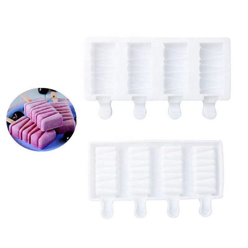 Zig Zag Stripe Mini Cakesicle Mold - Food Grade 4 Cavity Zig Zag Shape ...
