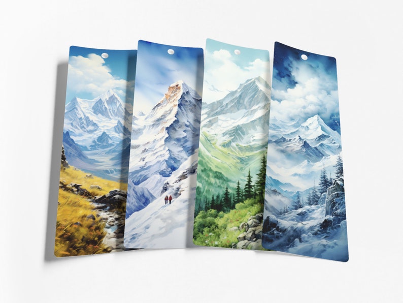 Mountains Printable Bookmarks 20 Watercolor Nature Landscapes - Etsy