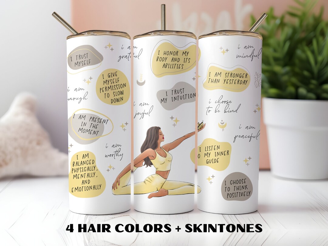 Yoga Tumbler Wrap, Boho Positive Daily Reminders, Yogi Affirmations ...