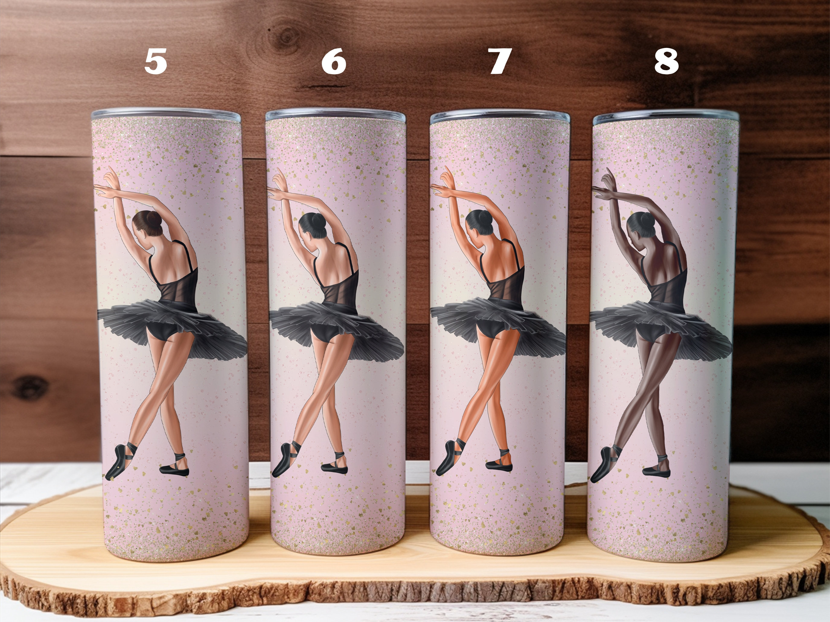 Ballet Tumbler Wrap, Ballerina Custom Hair Colors and Skintones, Dance ...