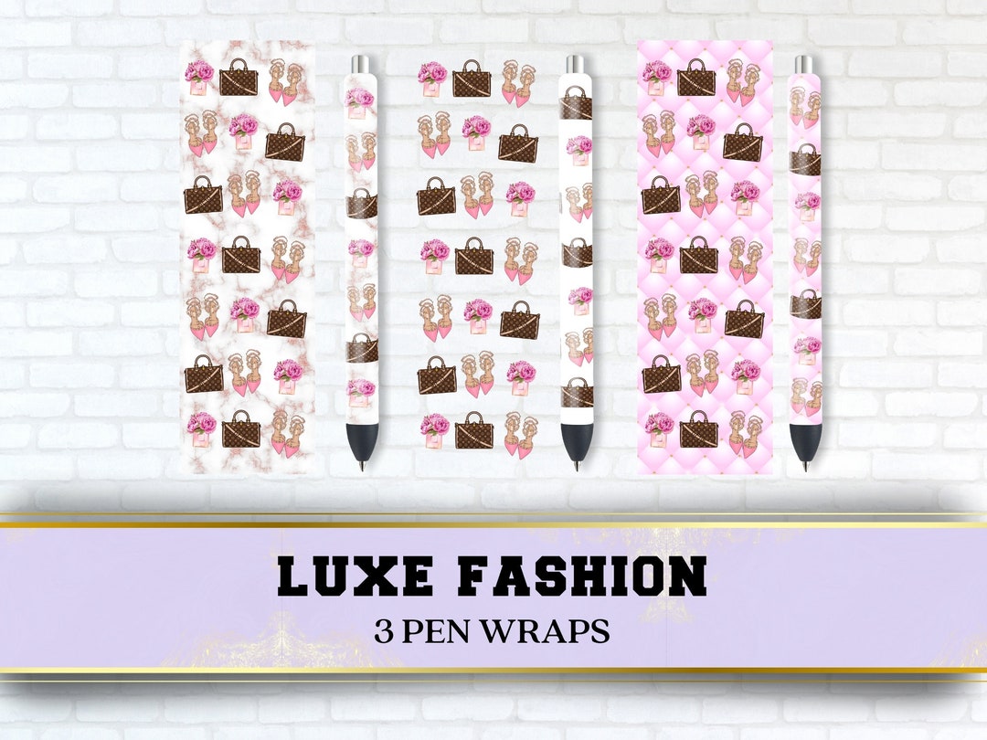 Fashion Pen Wraps, Luxe Heels Bag Perfume Pen Wrap Bundle, Glitter Marble, Transparent Epoxy Ink ...