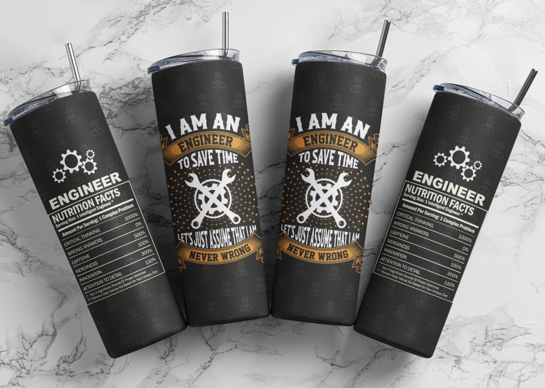 Engineer Tumbler Wrap Engineer Nutrition Facts Seamless - Etsy