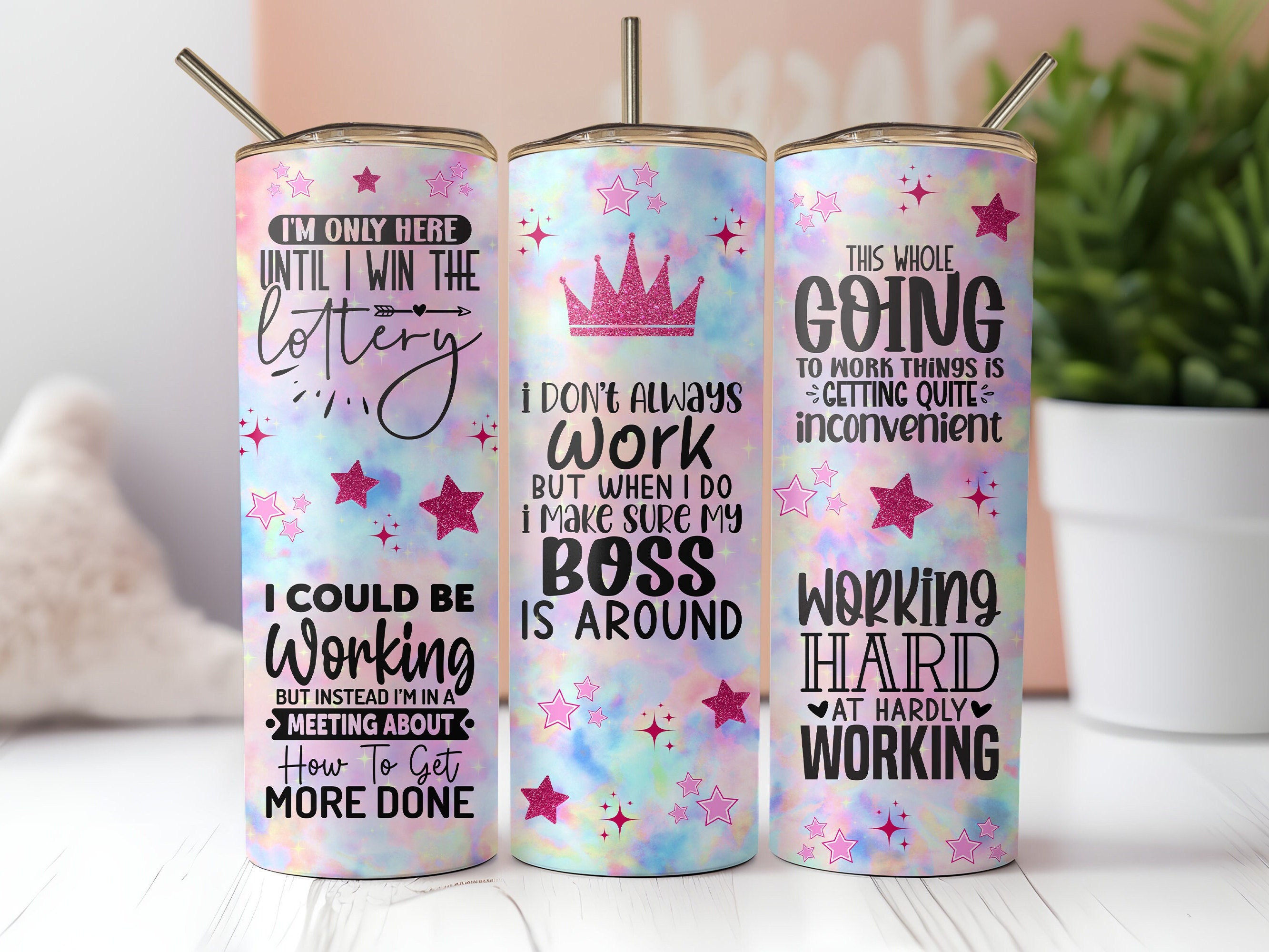 Funny Work Tumbler Wrap, Funny Office Quotes Seamless Glitter 20oz ...