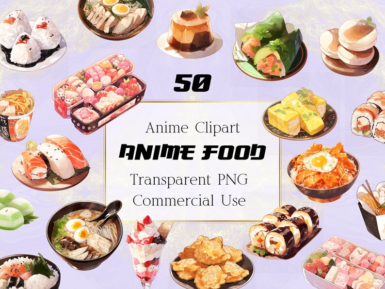 Anime Food Clipart Anime Style Vectorized Japanese Food - Etsy