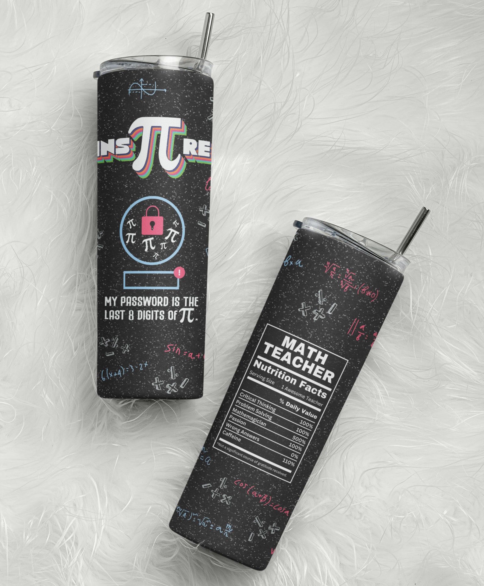 Math Teacher Tumbler Wrap, Math Teacher Nutrition Facts, Seamless ...