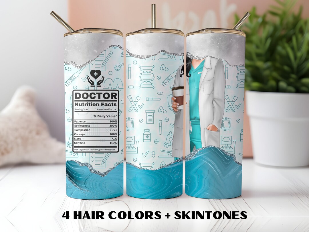 Doctor Tumbler Wrap, Scrubs Custom Hair Colors Skintones Nutrition ...