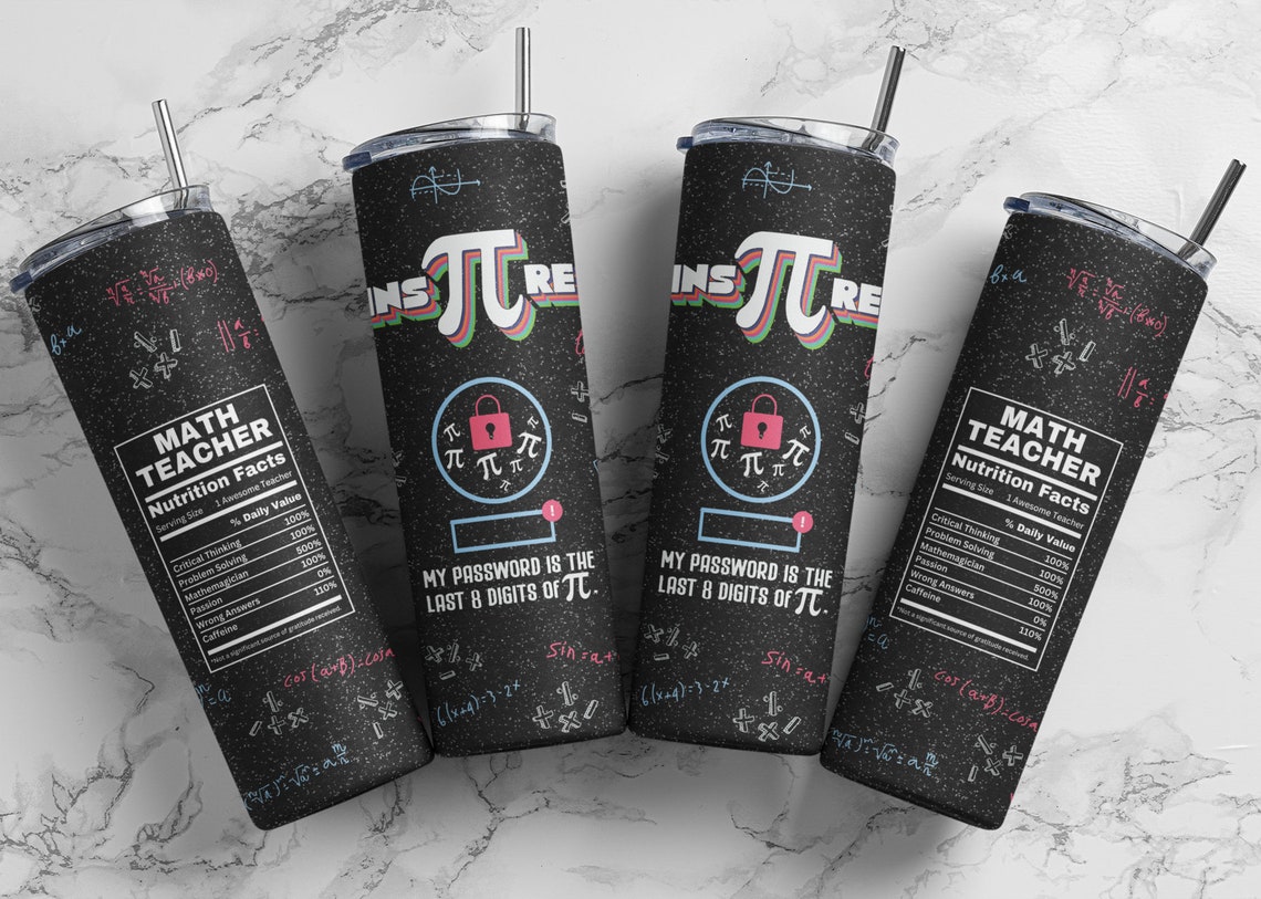 Math Teacher Tumbler Wrap, Math Teacher Nutrition Facts, Seamless ...