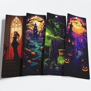 Halloween Printable Bookmarks, 20 Halloween Bookmark Designs PNG JPG ...