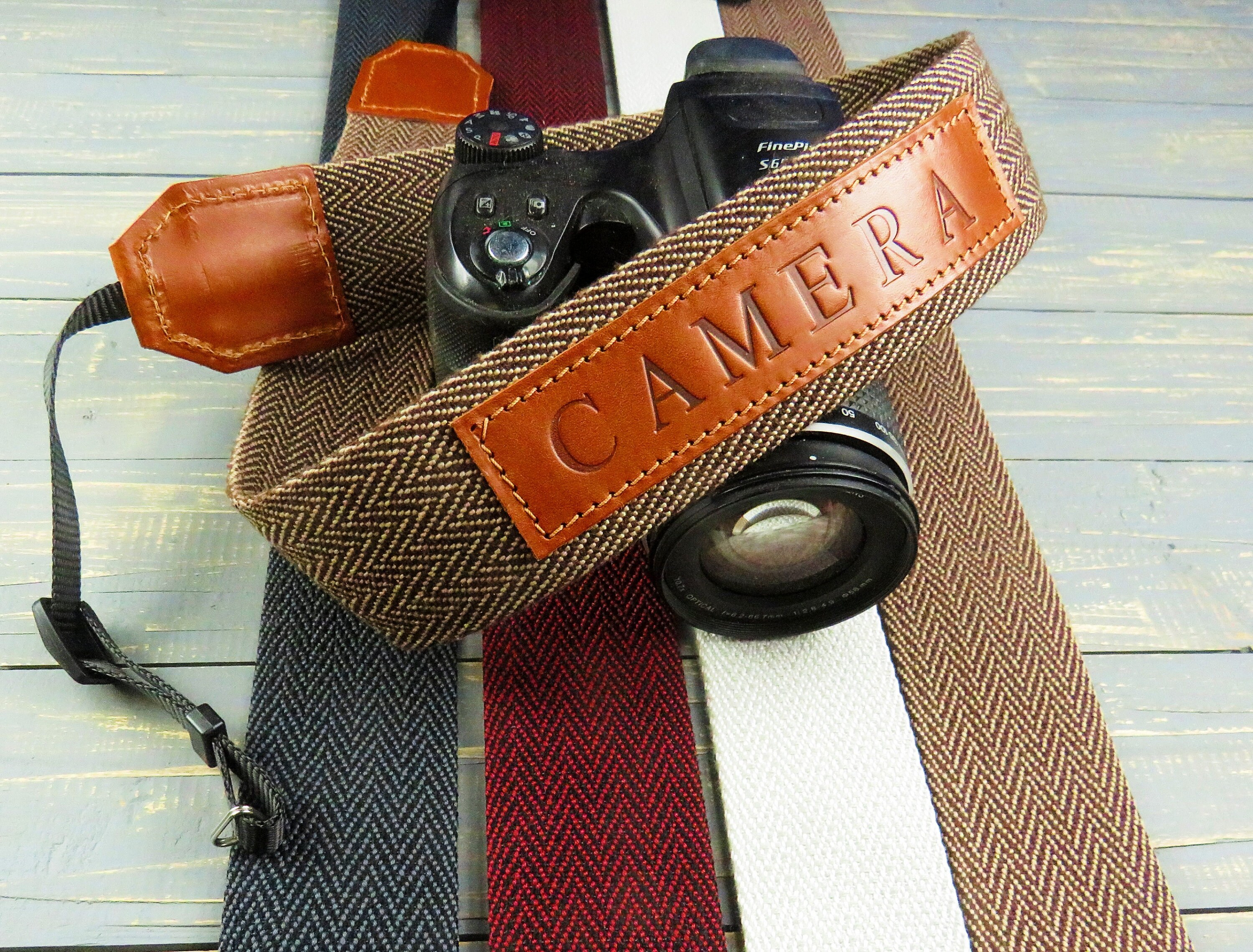 Personalised Tweed Camera Strap / Padded Camera Strap / Camera Gift ...