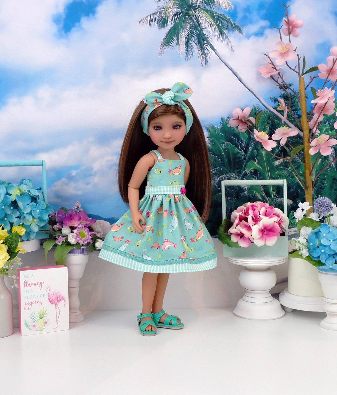 Wee Dolphin Dress and Sandals for Ruby Red Fashion Friends Doll - Etsy
