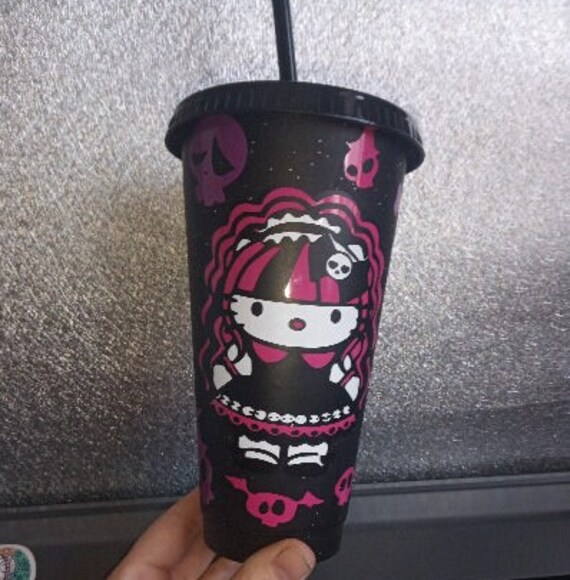 Gothic Style Hello Cold Cup With Lid and Straw. Birthday - Etsy UK