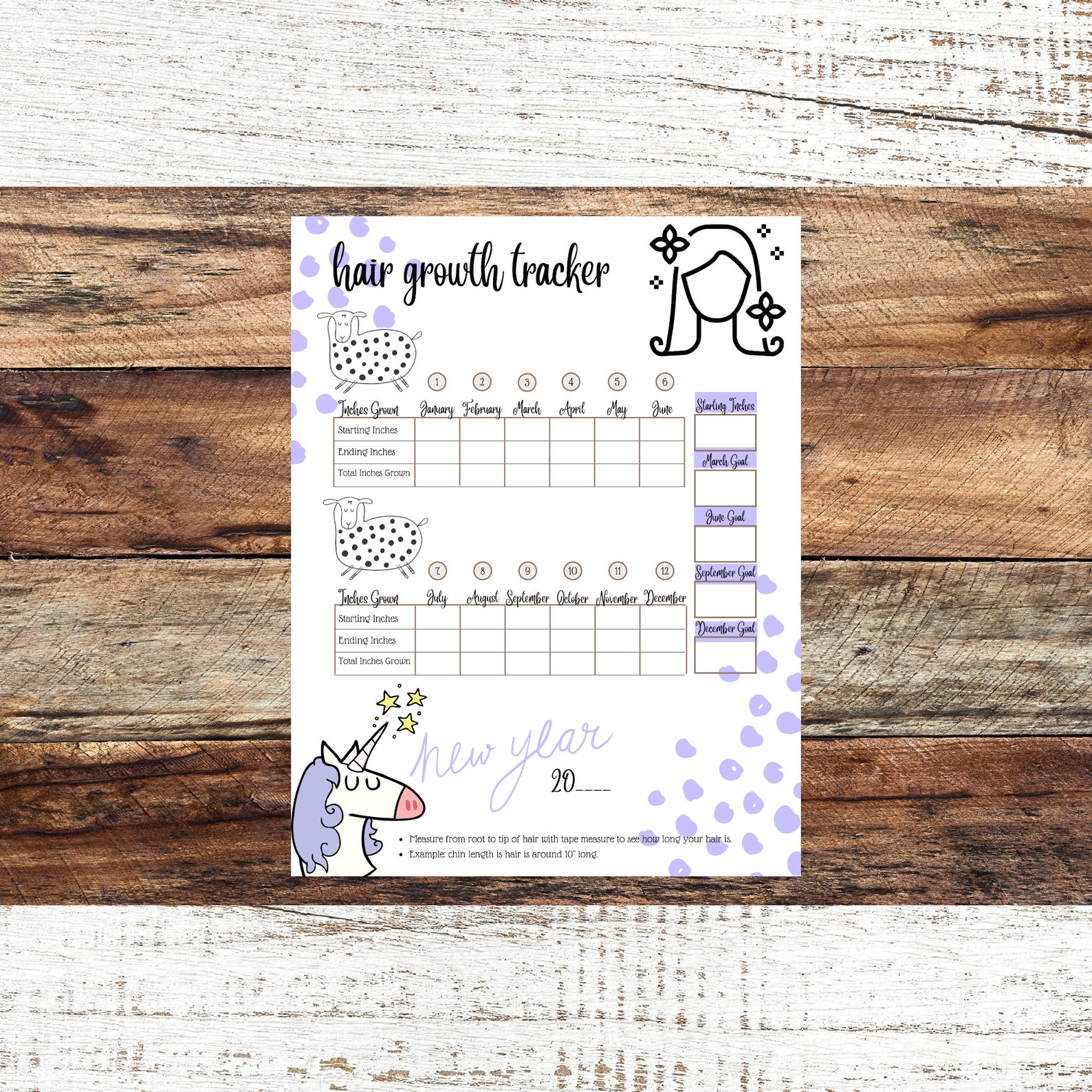 Hair Growth Tracker Chart | Printable PDF (instant Download) - Etsy