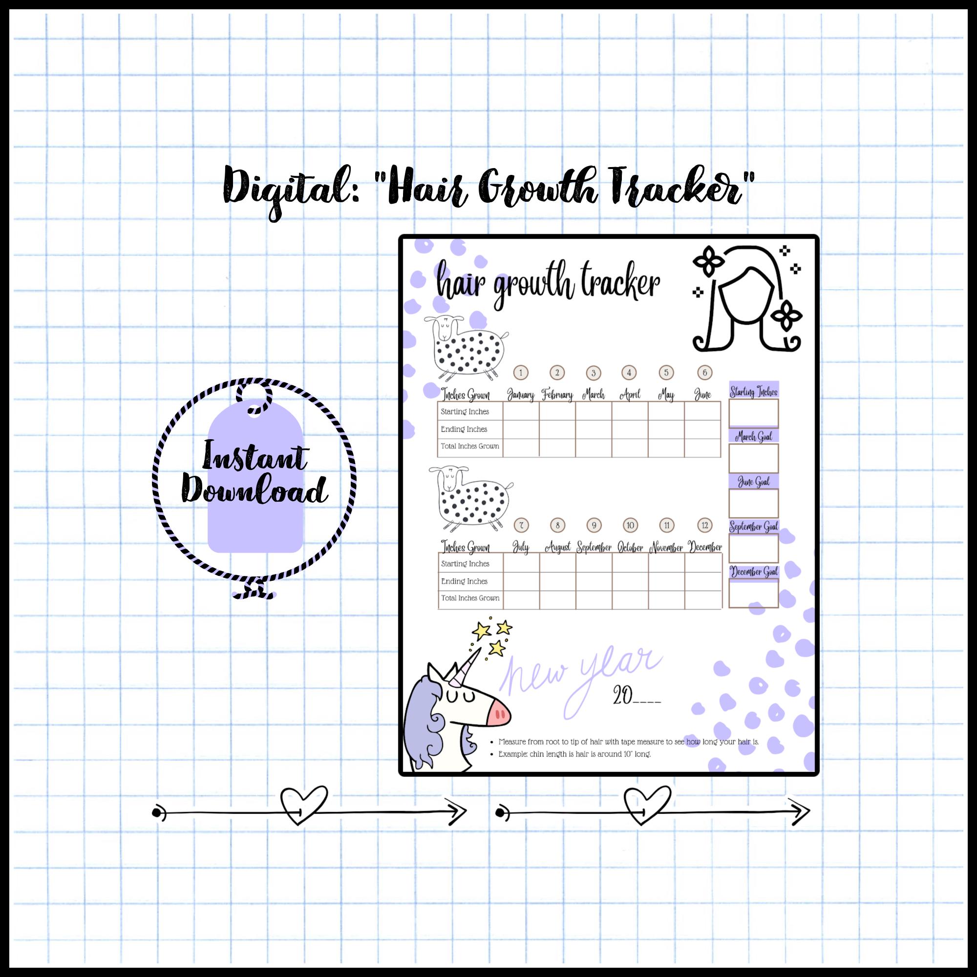 Hair Growth Tracker Chart | Printable PDF (instant Download) - Etsy