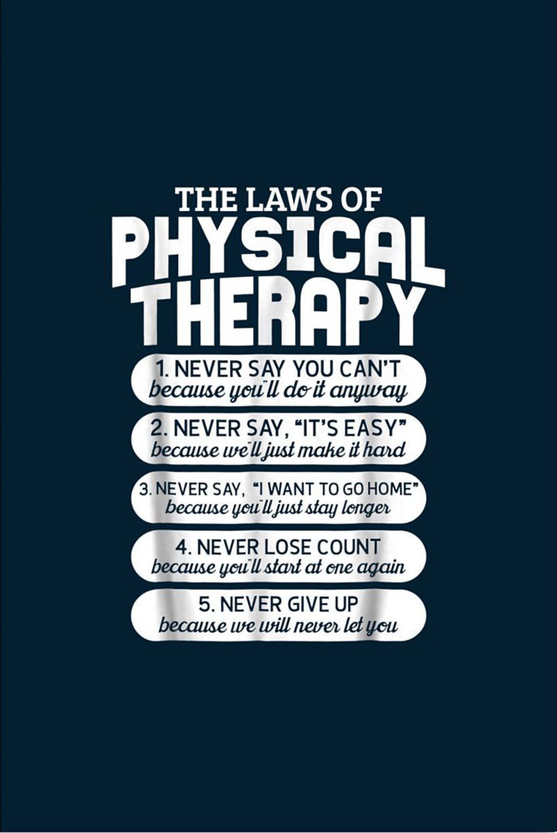 Laws Of Physical Therapy Motivational Goals Design Vertical | Etsy