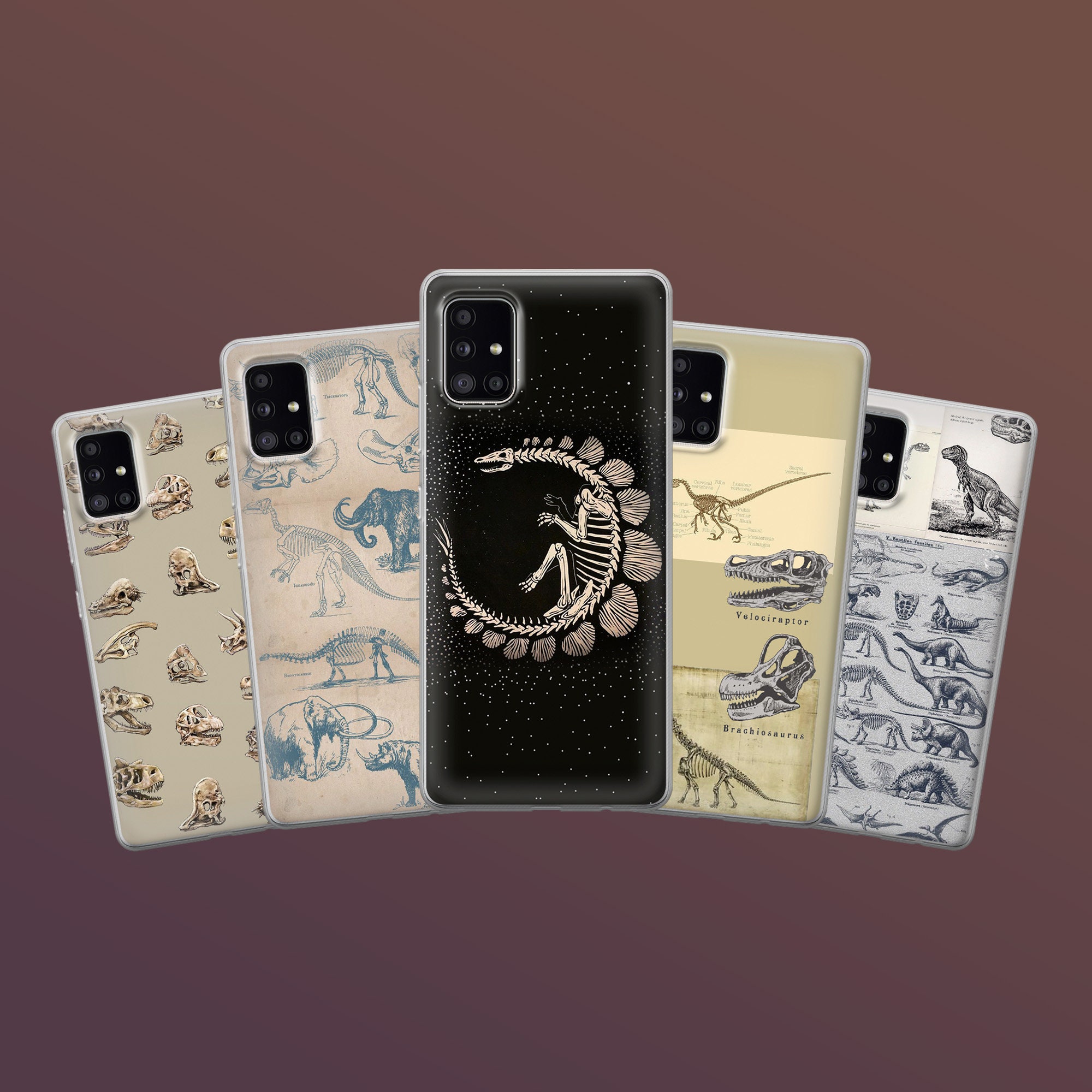 Prehistoric Fossils Phone Case Dinosaurs Cover for iPhone 17, 16pro, 15 ...