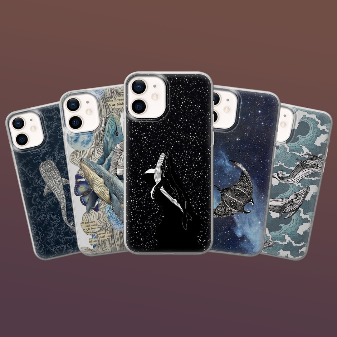 Whale Shark Phone Case Orca Ray Cover for iPhone 16E, 15, 14, 13, 12 ...