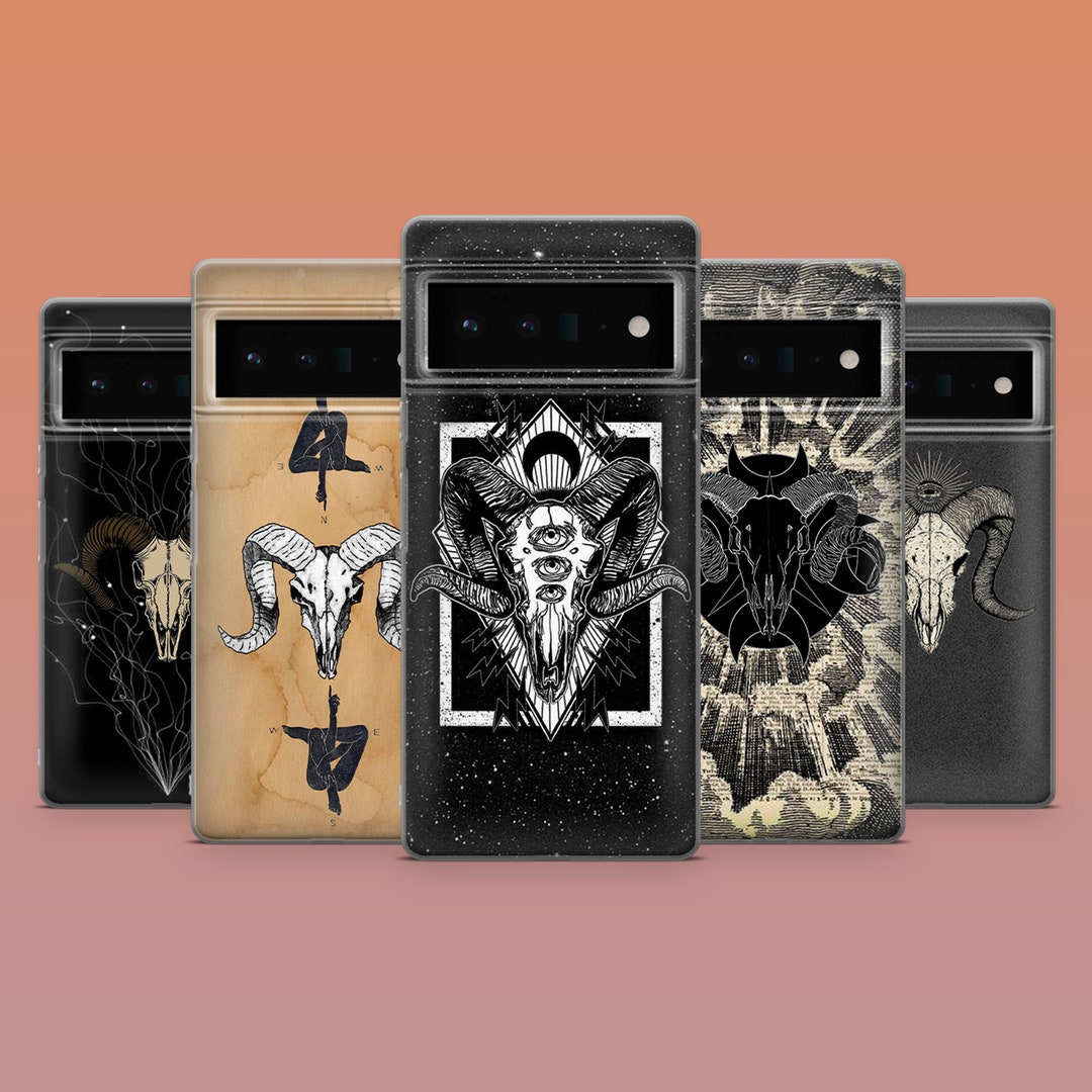 Ram Skull Baphomet Phone Case Goat Head Cover for Google Pixel 9, 8, 7A ...