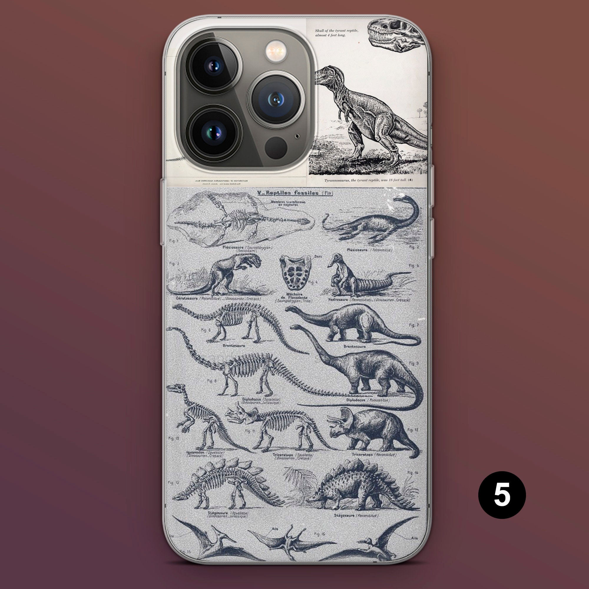 Prehistoric Fossils Phone Case Dinosaurs Cover for iPhone 17, 16pro, 15 ...
