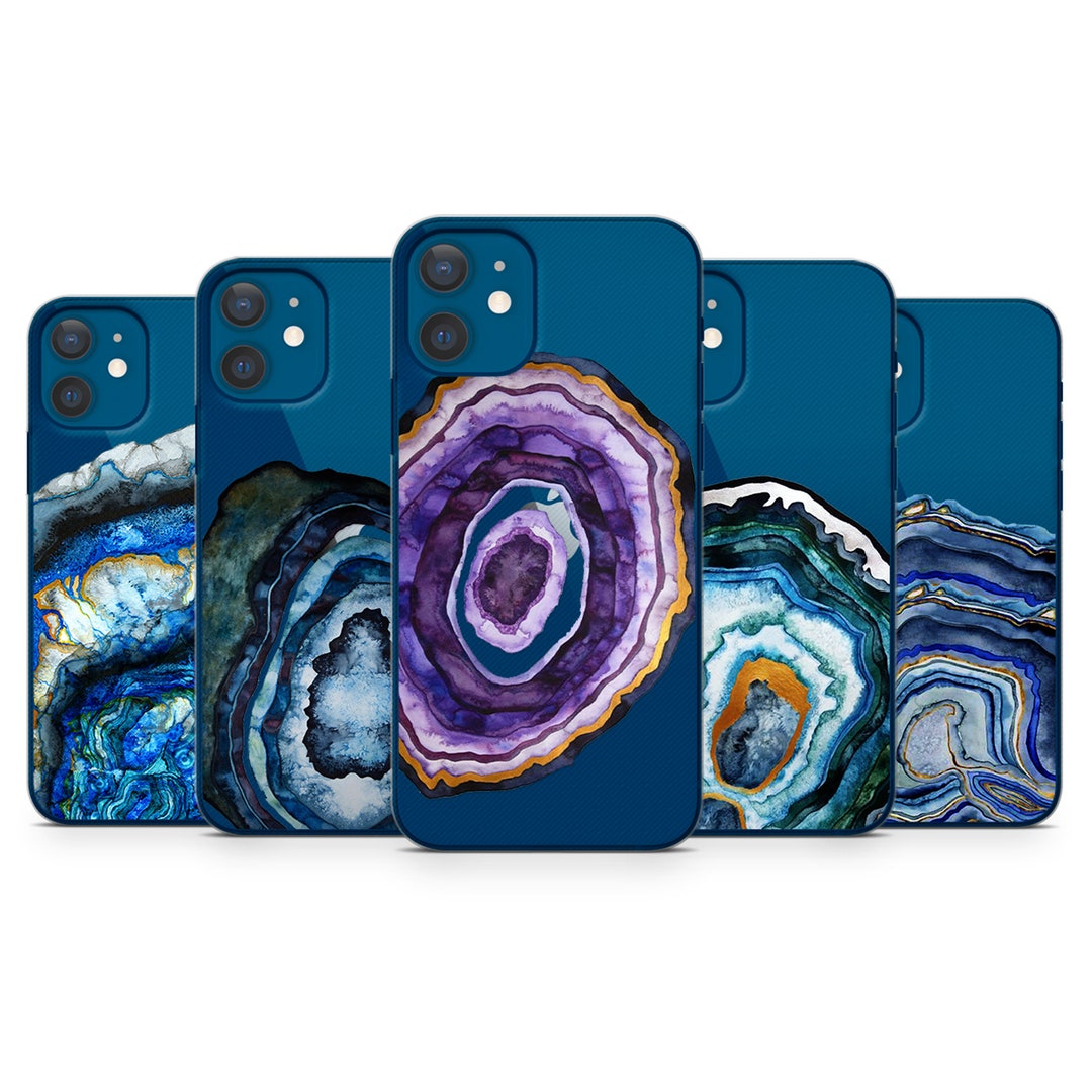 Blue Geode Slice Phone Case Transparent Clear Glamorous Cover for ...