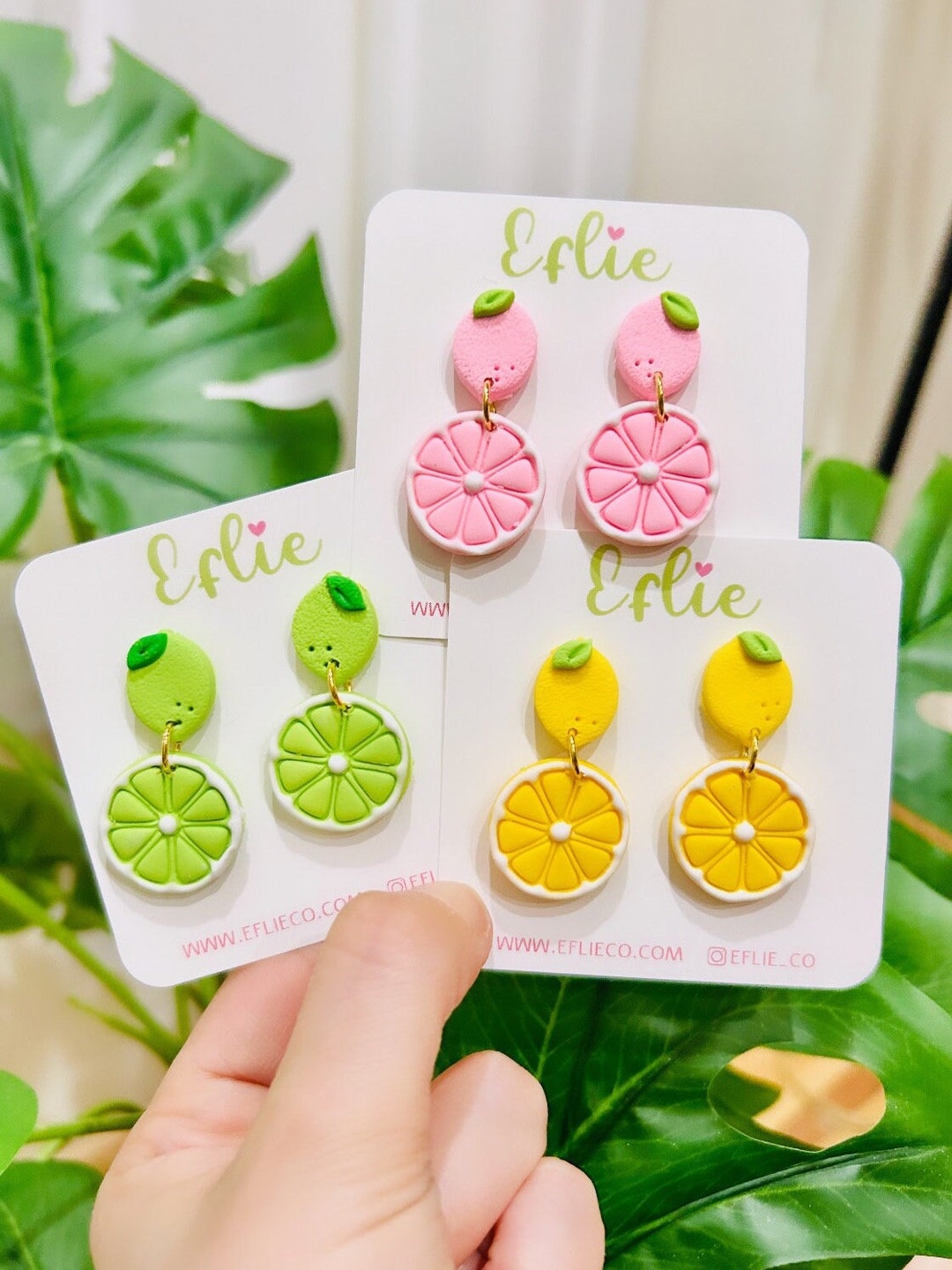 Lemon Slices Dangle Earrings Summer Fruit Jewelry Cute Food Citrus ...