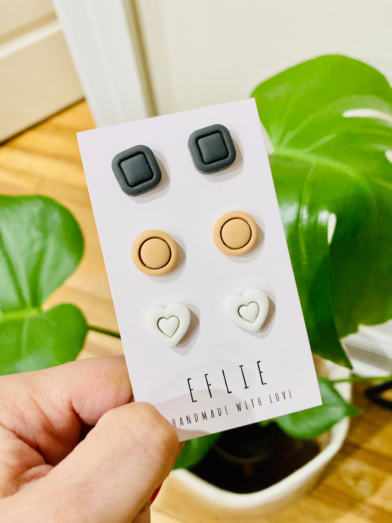 Colorful Stud Earrings Sets | Heart Circle Square Studs | All Colors ...