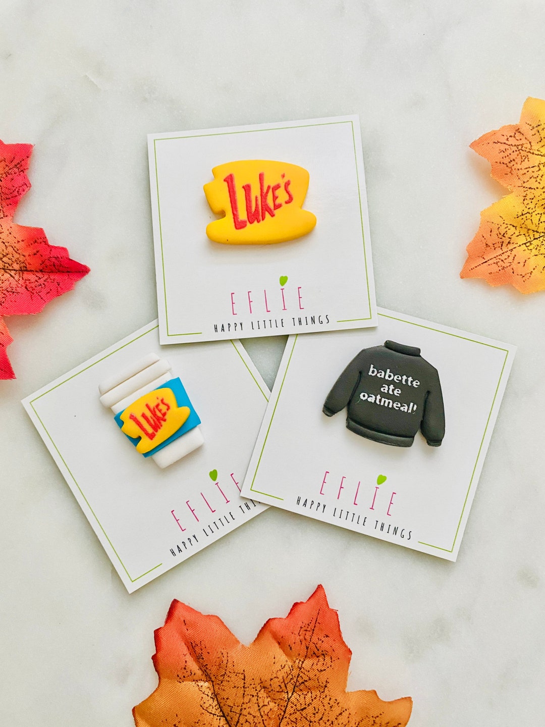 Magical Fall Magnets Needle Minders | Coffee Diner Togo | Fall Clay ...