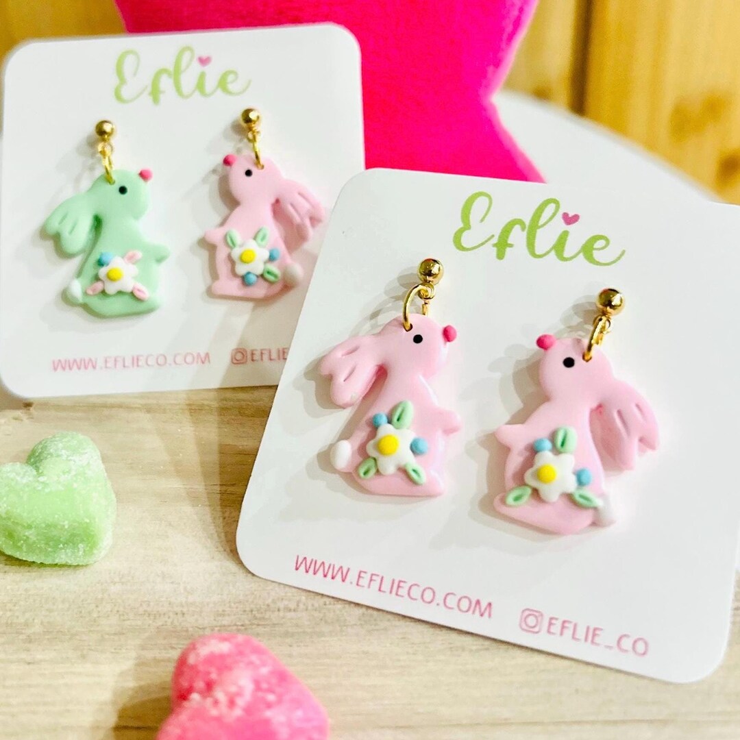 Easter Flower Bunny Dangling Earrings | Easter Bunnies | Easter Floral ...